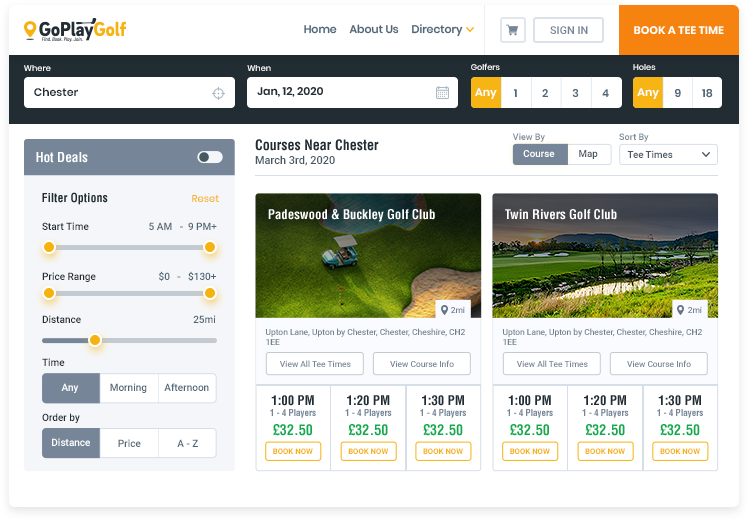 Tee Time Booking System Development | Case Study